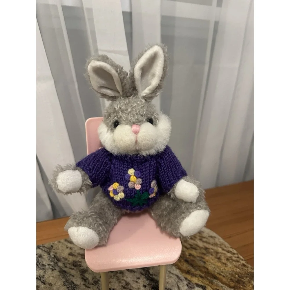 Crisha Creations | Toys | Vintage Plush 988 Chrisha Plyful Gray Bunny ...